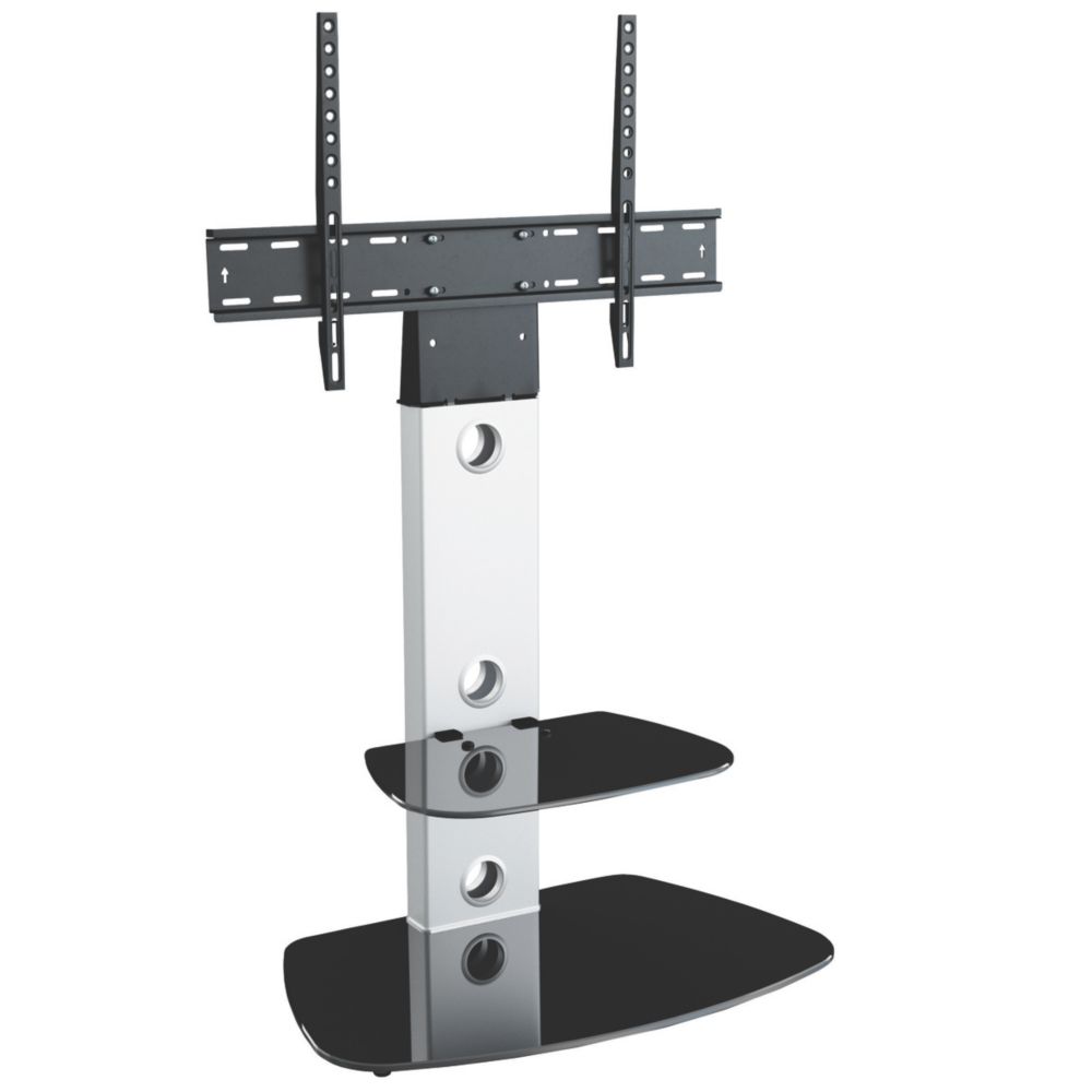 AVF Lucerne FSL700LUCS TV Stand Silver Body/Black Glass - Screwfix