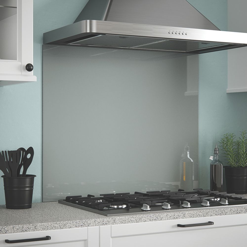Splashback Slate Grey Self-Adhesive Glass Kitchen Splashback 900mm x ...