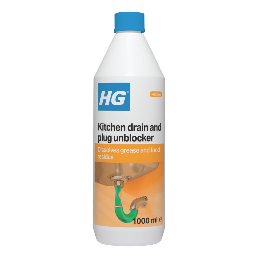 HG Kitchen Drain & Plug Unblocker 1Ltr - Screwfix