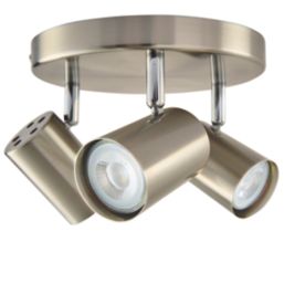 Saxby Toro Round 3-Light Spotlight Satin Nickel - Screwfix