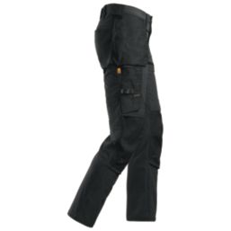 Snickers 6271 Full Stretch Work Trousers Black 35" W 32" L - Screwfix
