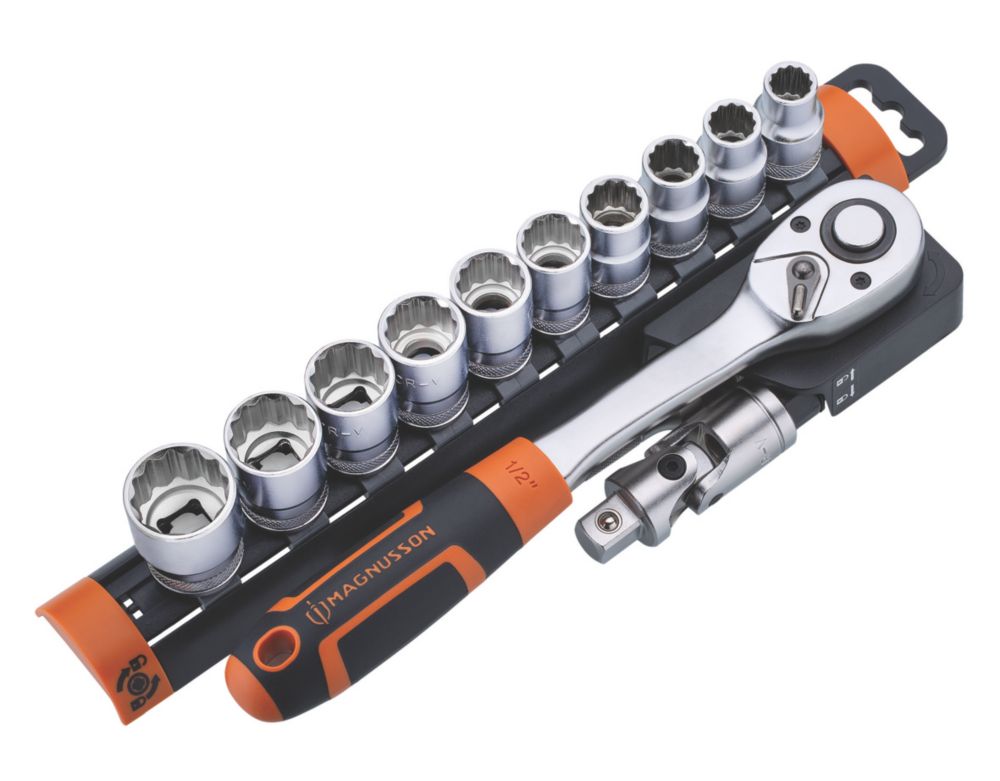 Magnusson 1/2" Drive 12-Point Socket Set 13 Pieces - Screwfix