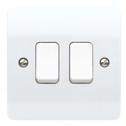 MK Logic Plus 10AX 2-Gang 2-Way Light Switch White - Screwfix