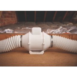 Xpelair XIMX100+T 4" Axial Inline Extractor Fan with Timer 220-240V ...