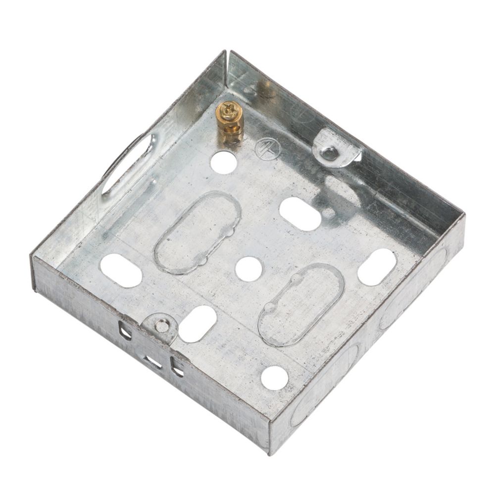 Knightsbridge 1-Gang Galvanised Steel Unfinished Back Box 16mm 20 Pack ...