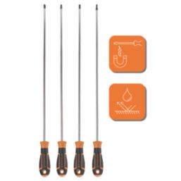 Magnusson Mixed Long Reach Screwdriver Set 4 Pcs - Screwfix