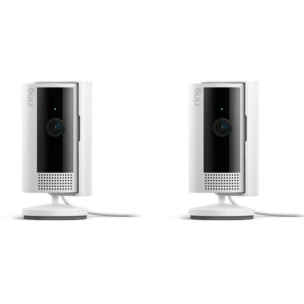 Ring Mains-Powered White Wired 1080p Indoor Cylinder Smart Cameras (2nd ...