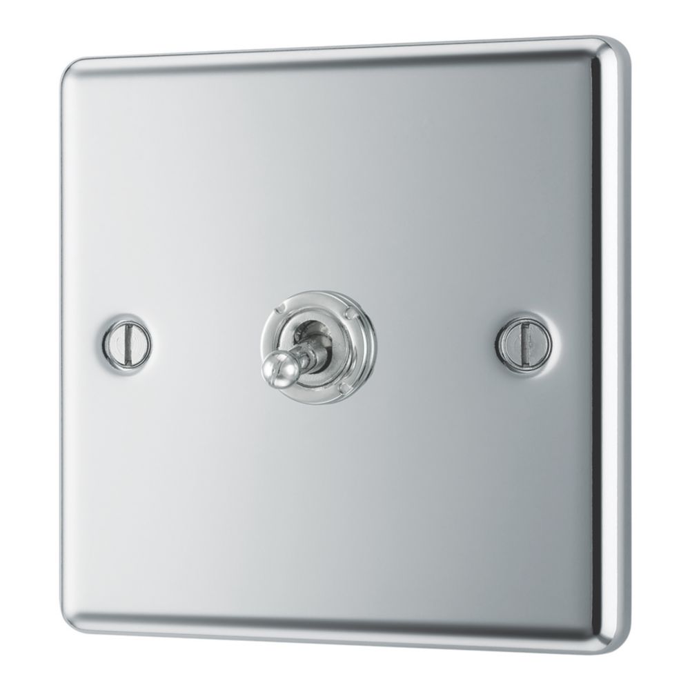 LAP 20A 16AX 1-Gang 2-Way Toggle Switch Polished Chrome - Screwfix