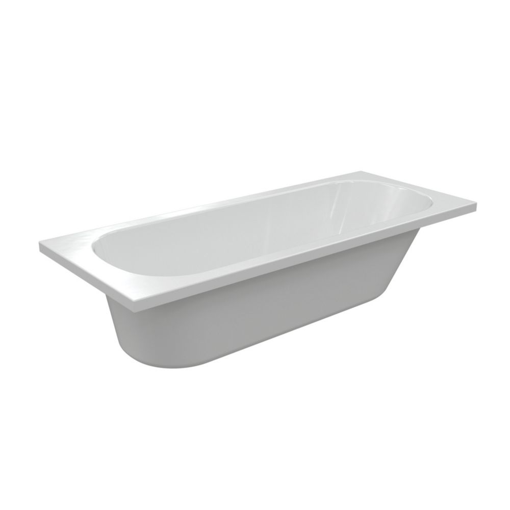Essentials Single-Ended Bath Acrylic No Tap Holes 1700mm x 700mm - Screwfix