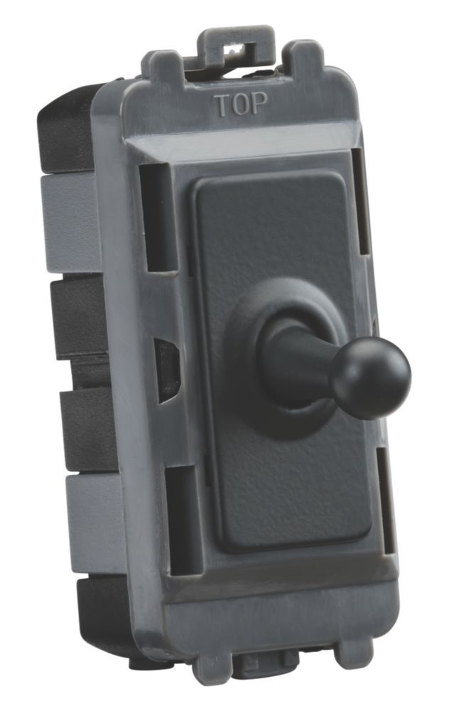 Knightsbridge 20AX Grid SP Control Switch Anthracite - Screwfix