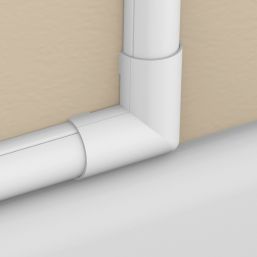 D-Line White Micro+ Trunking Flat Bends 20mm x 10mm 2 Pack - Screwfix