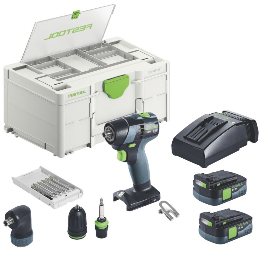 Festool TXS 12 2,5-Set 12V 2 x 2.5Ah Li-Ion Brushless Cordless Drill ...