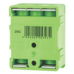 Lewden 100A 5-Way 2.5-35mm² Connector Block Green - Screwfix