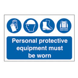 "PPE Must Be Worn" Sign 610mm x 1220mm - Screwfix