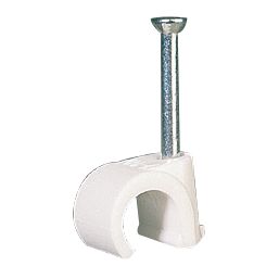 Tower White Round Cable Clips 3.5mm 100 Pack - Screwfix