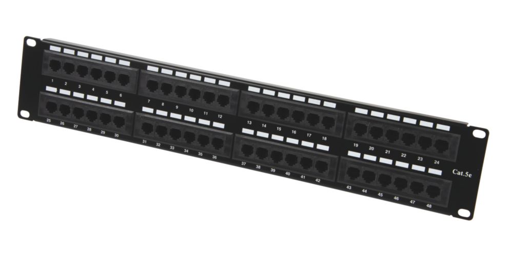 Labgear Cat 5e 1U 48 Port RJ45 Patch Panel UTP 1.96" - Screwfix