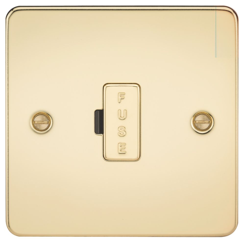 Knightsbridge 13A Unswitched Fused Spur Polished Brass - Screwfix