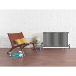Acova 600mm x 812mm 4629BTU Silver Horizontal 4 Column Radiator - Screwfix