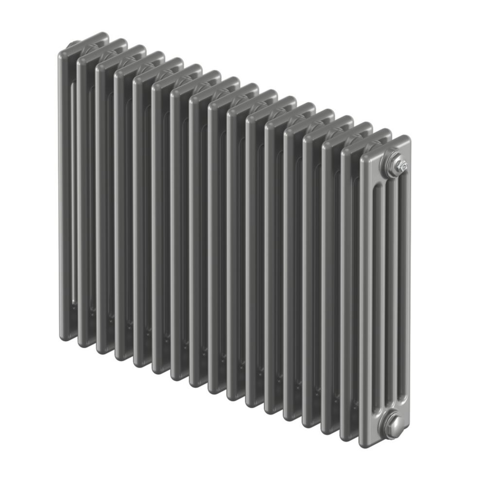 Acova 600mm x 812mm 4629BTU Silver Horizontal 4 Column Radiator - Screwfix