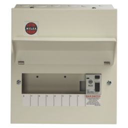 Wylex 10-Module 8-Way Part-Populated RCD Incomer Consumer Unit - Screwfix