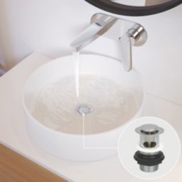 Flomasta Slotted Pop Up Basin Waste Chrome-Plated Brass 32mm - Screwfix