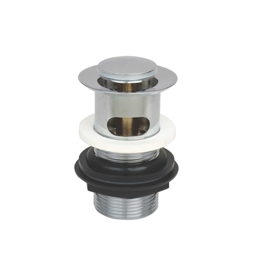 Flomasta Slotted Pop Up Basin Waste Chrome-Plated Brass 32mm - Screwfix
