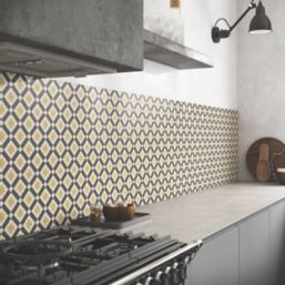 Splashwall Blue/Yellow Alloy Splashback 2440mm x 600mm x 4mm - Screwfix