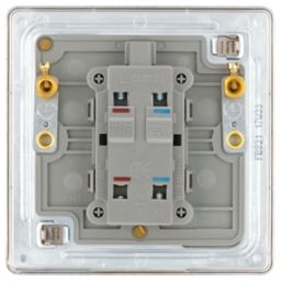 LAP 20A 1-Gang DP Boiler Switch Brushed Stainless Steel with LED - Screwfix