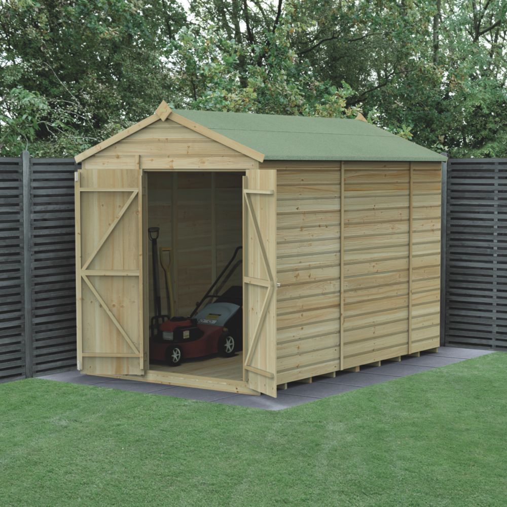 Forest Beckwood 6' x 9' 6" (Nominal) Apex Shiplap Timber Shed - Screwfix