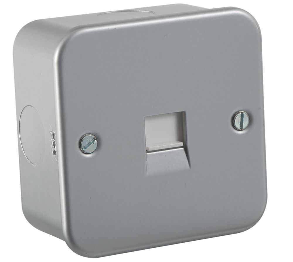 Knightsbridge Metal Clad Telephone Master Socket Grey with White ...