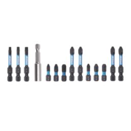 Erbauer 1/4" Hex Shank Mixed Screwdriver Bits 14 Piece Set - Screwfix