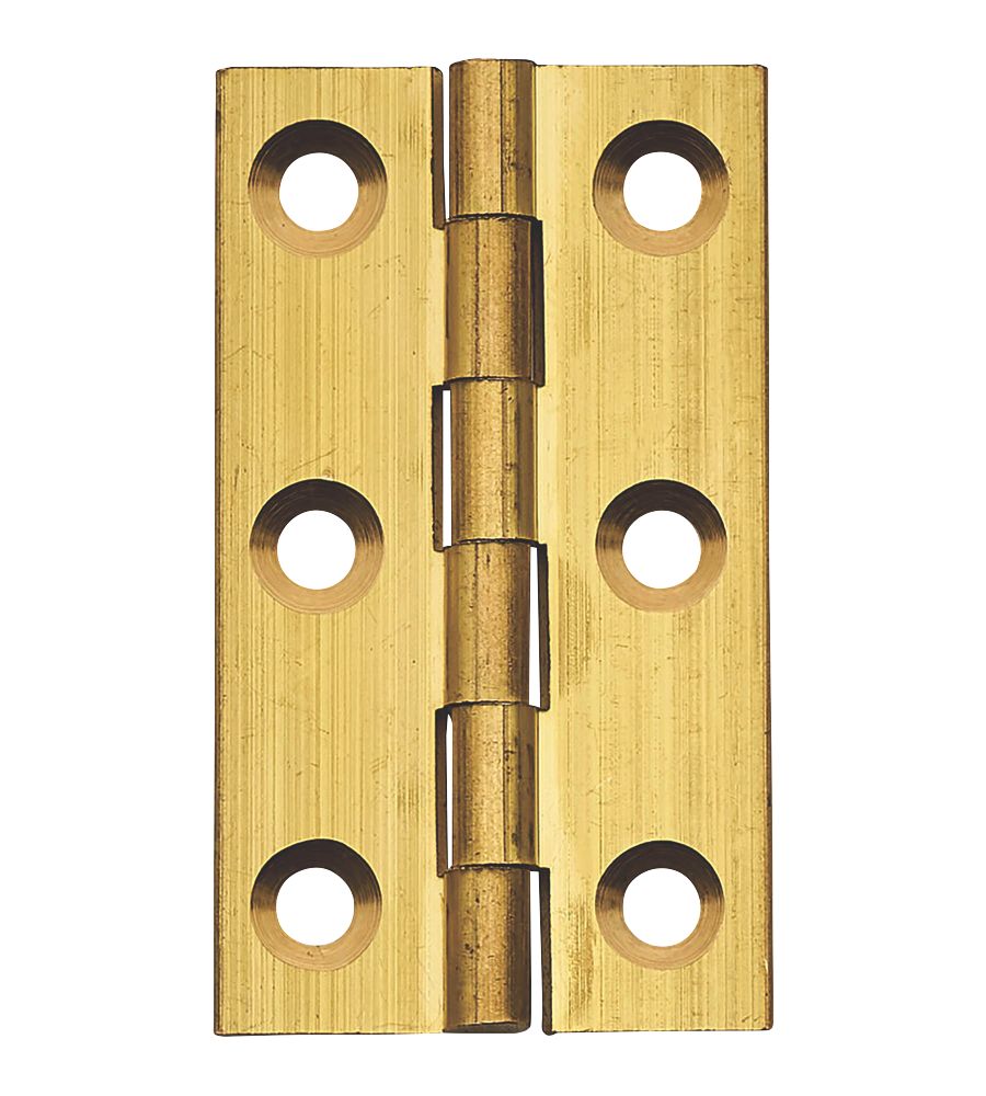 Self-Colour Solid Drawn Butt Hinges 64mm x 35mm 2 Pack - Screwfix
