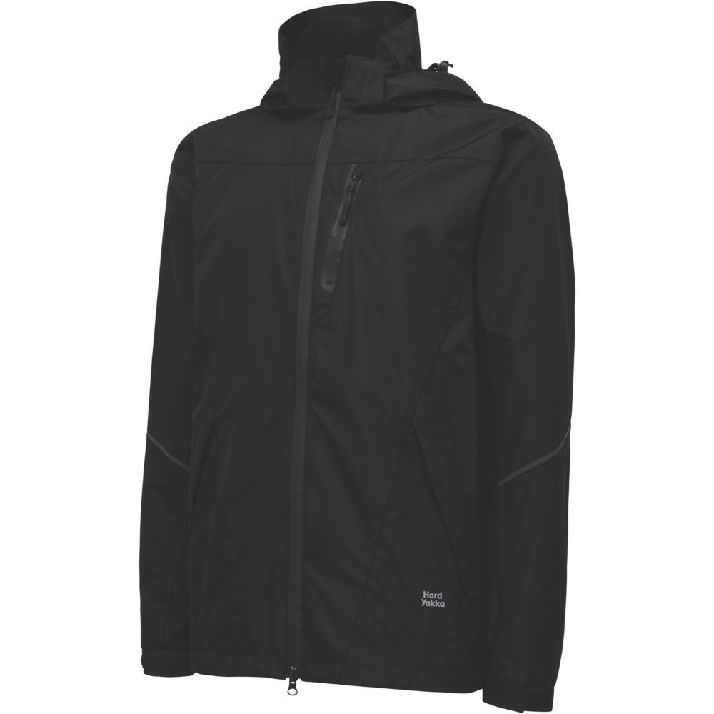 Hard Yakka Orbit Waterproof Jacket Black XX Large 46" Chest - Screwfix