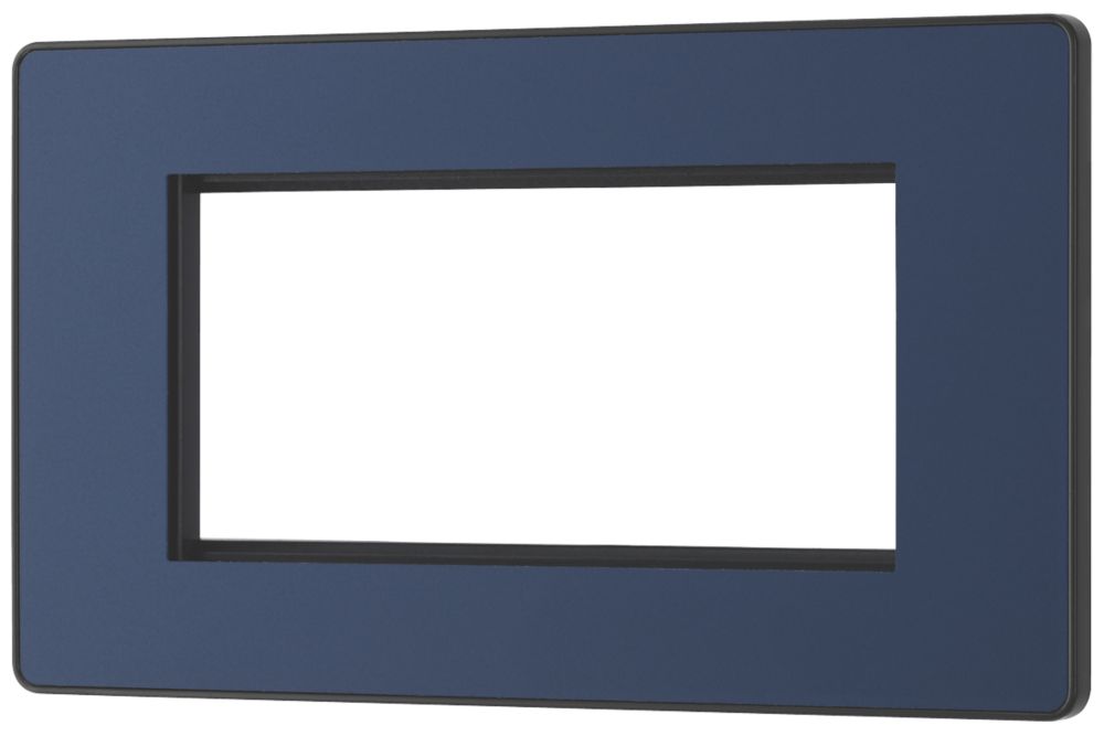 British General Evolve 4-Module Modular Faceplate Blue - Screwfix