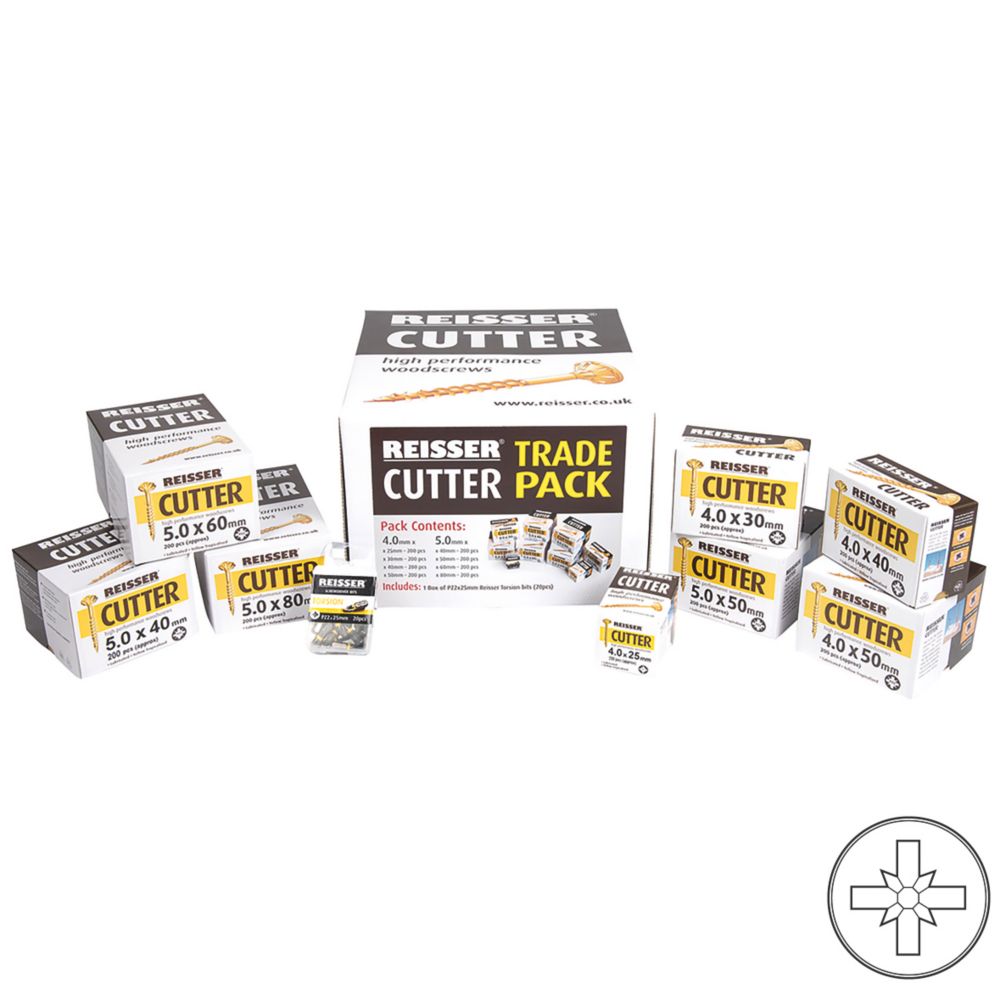 Reisser Cutter PZ Countersunk High Performance Woodscrew Trade Pack ...