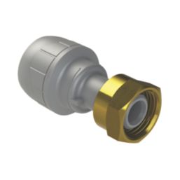 PolyPlumb Enhanced Plastic Push-Fit Straight Tap Connector 15mm x 1/2" - Screwfix