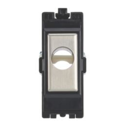 Contactum 16A Modular Flex Outlet Brushed Steel with Black Inserts ...