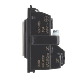 Contactum 16A Modular Flex Outlet Brushed Steel with Black Inserts ...