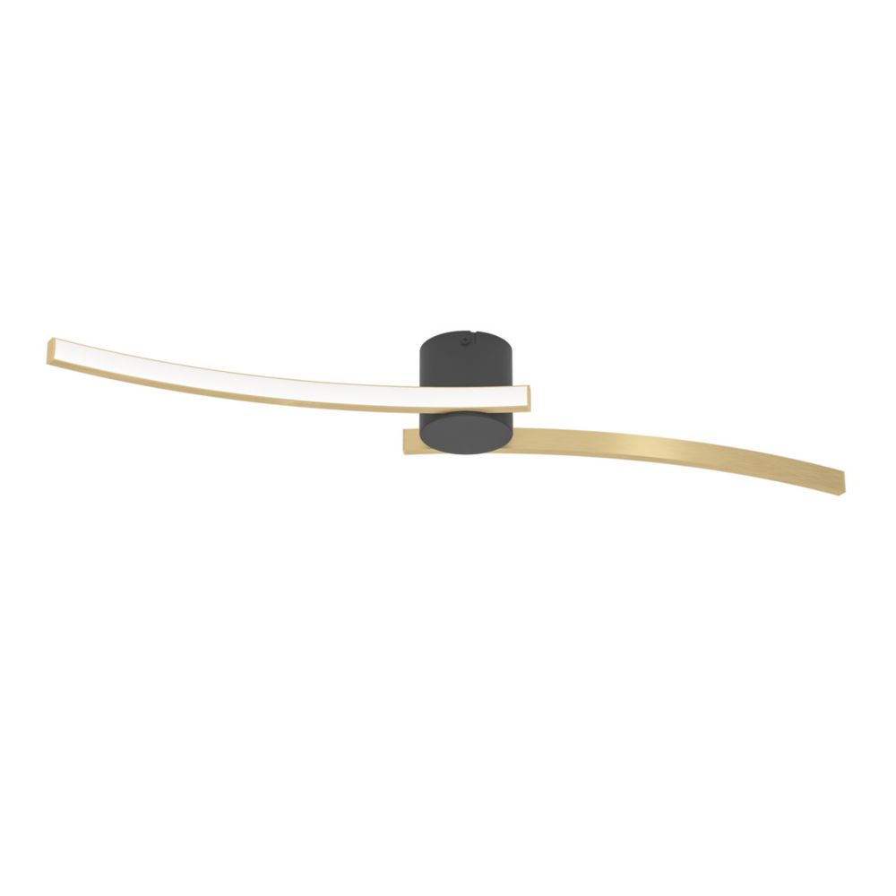 Eglo Aieta LED Ceiling Light Black/Brushed Brass 12W 1450lm - Screwfix