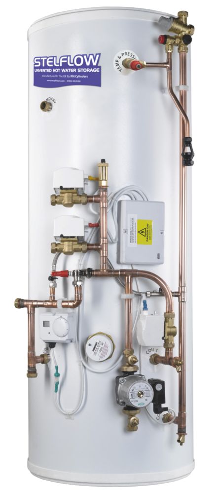 RM Cylinders Indirect Pre-Plumbed Unvented Twin Zone Cylinder 150Ltr ...