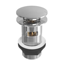 ETAL Slotted Mushroom Push Button Basin Waste Chrome 66mm - Screwfix