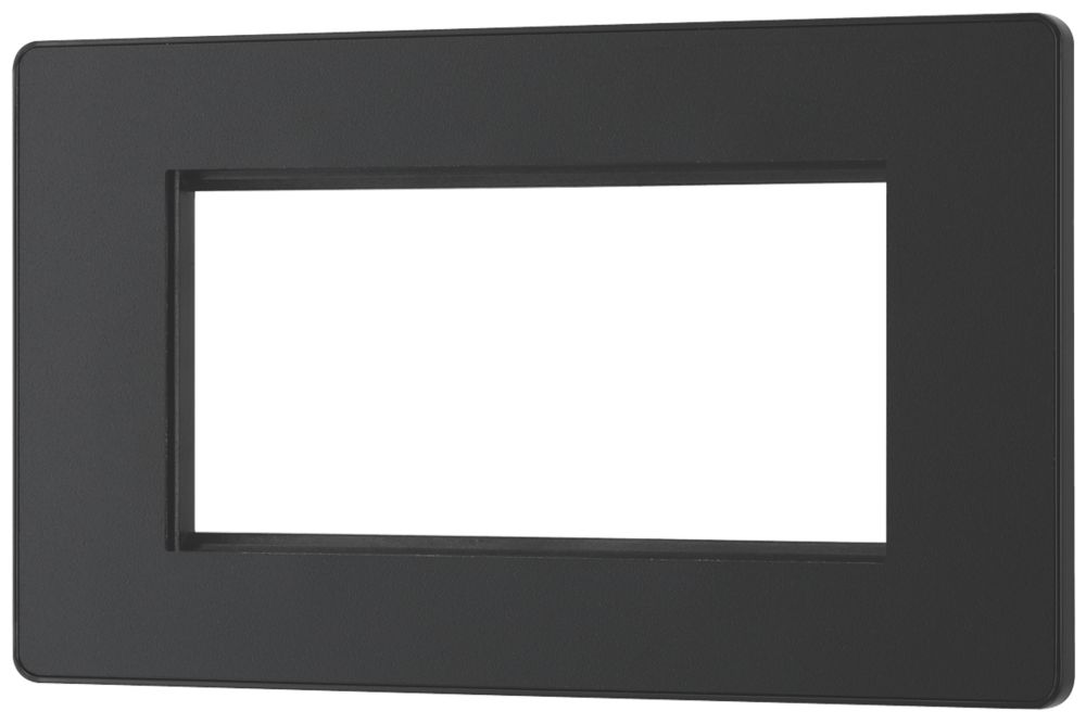 British General Evolve 4-Module Modular Faceplate Matt Black - Screwfix