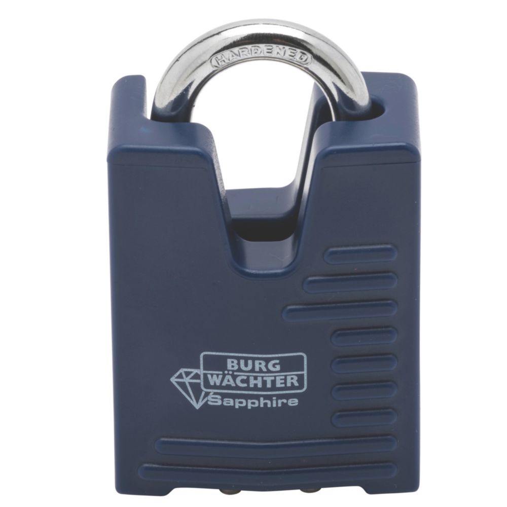 Burg-Wachter Sapphire Closed Shackle Laminated Padlock Blue 40mm - Screwfix