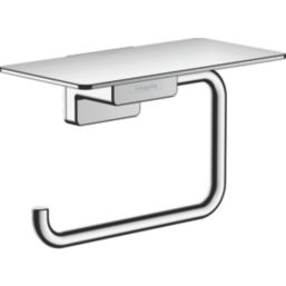 Hansgrohe AddStoris Toilet Roll Holder with Shelf Chrome - Screwfix