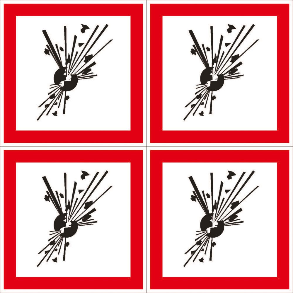 Essentials Explosive Hazard GHS Labels (Sheet) 100mm x 100mm - Screwfix