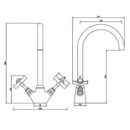 Swirl Premium High Neck Monobloc Mixer Kitchen Tap Chrome - Screwfix