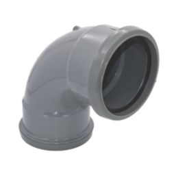 FloPlast Push-Fit 92.5° Double Socket Bend Grey 110mm - Screwfix