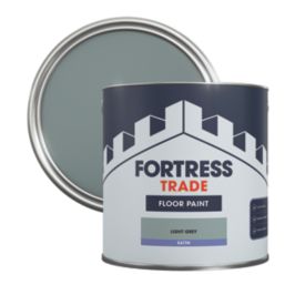 Fortress Trade 2.5Ltr Light Grey Satin Floor Paint - Screwfix