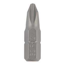 Titan 6.35mm 25mm Hex Shank PH2 Screwdriver Bits 10 Pack - Screwfix