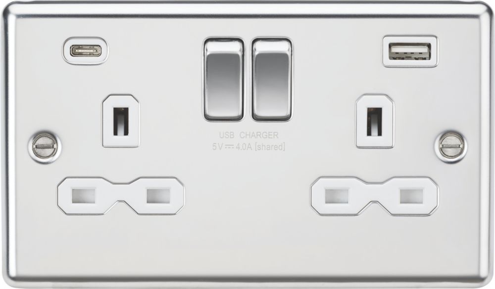 Knightsbridge 13A 2-Gang SP Switched Socket + 4.0A 20W 2-Outlet Type A ... Knightsbridge 13A 2-Gang SP Switched Socket + 4.0A 20W 2-Outlet Type A ...